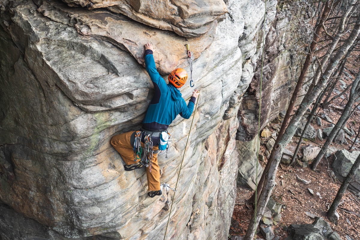 Climber on a route